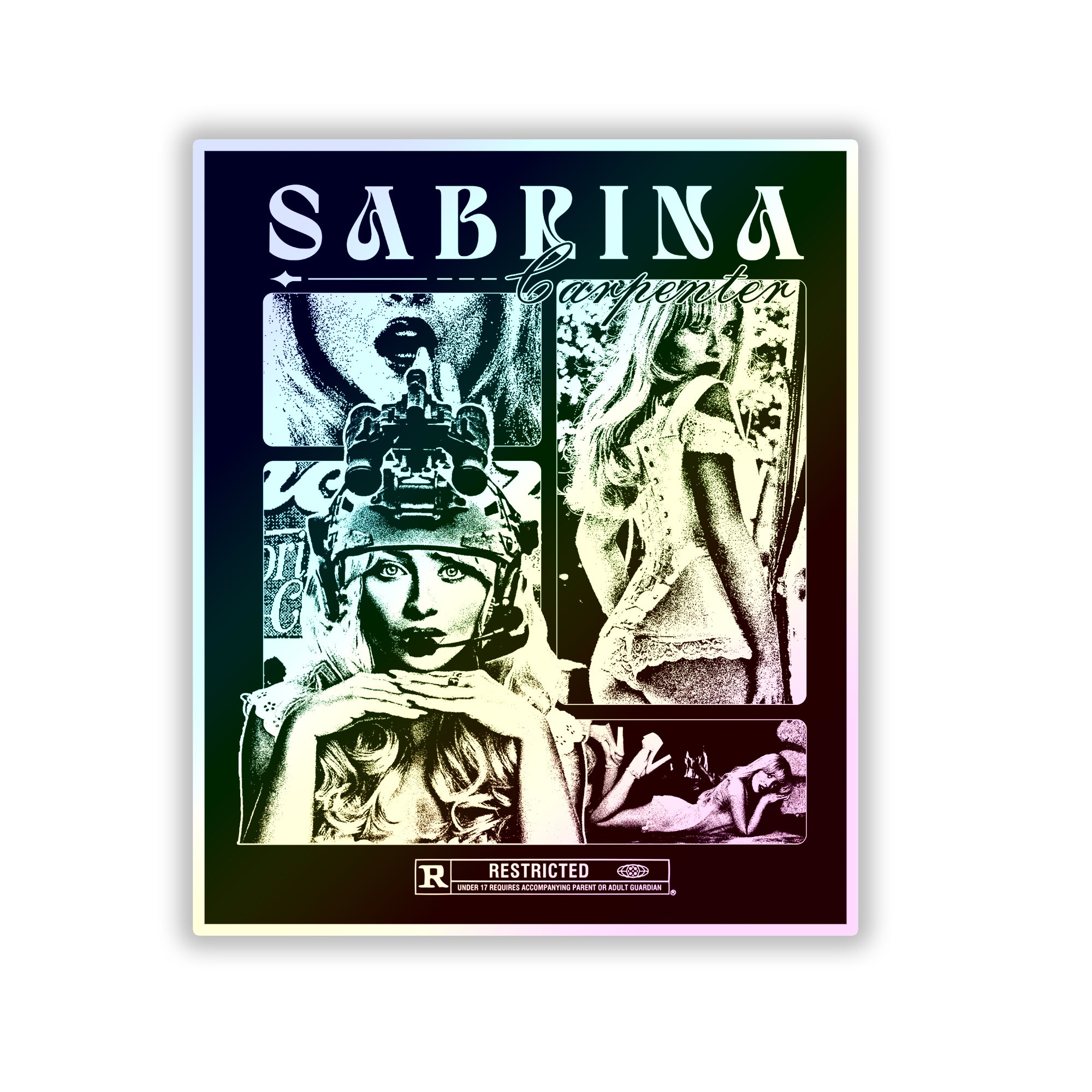 Sabrina Carpenter Holographic Die-Cut Stickers – Tango Foxtrot Official